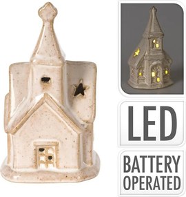 Vánoční LED kostelík v nepravidelném designu 11 cm