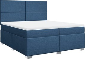 Box spring postel s matrací modrá 200x200 cm textil 3292894