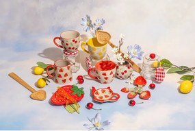 Béžový keramický hrnek 250 ml Cherries – Sass &amp; Belle