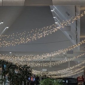 Easy Fix LED světelný závěs interiér, 100 × 700 cm, teple bílá,  600 diod, 10 pramenů, čirý kabel, IP20, prodlužovací