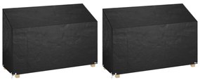 Plachty na zahradní lavice 2 ks 8 oček 190 x 70 x 70/88 cm PE 3155391