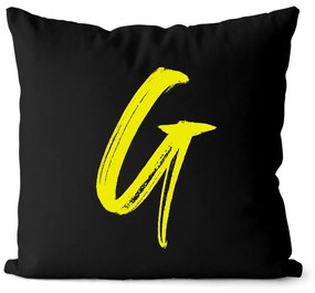 Polštář – písmeno G (Velikost: 55 x 55 cm, Barva: Žlutá)