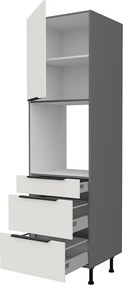 ARIA aw | vysoká skříňka 60 DPS-215 3S1F na vestavnou troubu | PREMIUM BOX | 60 cm | ANTI FINGERPRINT povrch | antracit/bílá