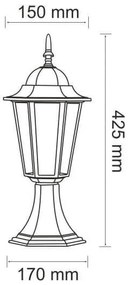 Venkovní lampa 1xE27/20W/230V IP43 42,5 cm černá