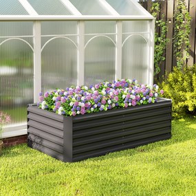 Outsunny pozinkovaný ocelový vyvýšený záhon 180 x 90 x 57,5 cm — hluboký květináč s výztužnými tyčemi a otevřeným dnem, odolný proti povětrnostním vl…