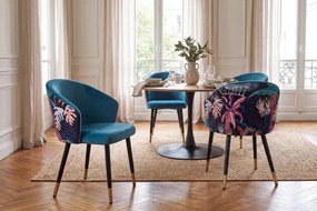 Designová židle Scarlet CLASSIQUE modrý samet