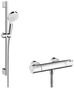 Hansgrohe Crometta - Sprchový set Vario s termostatem Ecostat 1001 CL, 2 proudy, bílá/chrom 27812400