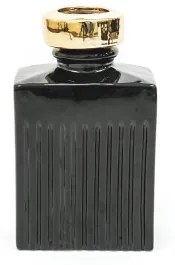 Elegantní keramická váza ve tvaru flakonu parfému černá 25 cm