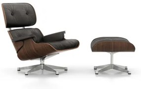 Lounge Chair & Ottoman, tmavý ořech čokoládová Vitra