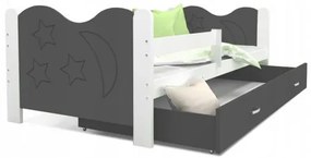 DOBRESNY Moderní dětská postel MIKOLAJ Color 190x80 cm BÍLÁ-ŠEDÁ