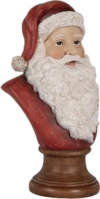 Červeno-bílá vánoční dekorace busta Santa - 18*12*30 cm