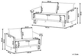 Sametová sedací souprava smaragdová MAURA Beliani