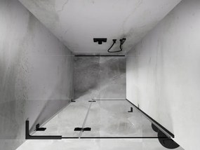 Mexen, Mexen Lunar L Otočné levé sprchové dveře 95 cm, transparentní, pistolový kov - 834L-095-000-95-00-L