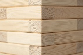 Vingo Dřevěný odkládací stolek kostka – přírodní, 29 x 29 x 36 cm
