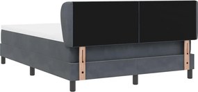 Postel s boxspringem s čelo Tmavě šedá 140 x 190 cm samet 3340437