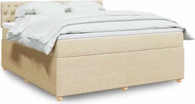 Box spring postel s matrací krémová 180x200 cm textil 3289847