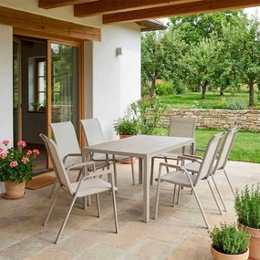 Vikio Zahradní jídelní set 150x90 pro 6 osob bežová AZS156BE-6
