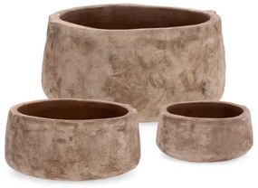 BIZZOTTO Set 3 nízkých květináčů MINH hnědý 0792063AA