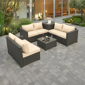 Velký zahradní sofa set s boxem na polstry Avenberg ENCANTA