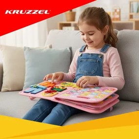 Vzdělávací senzorická kniha Montessori - růžová