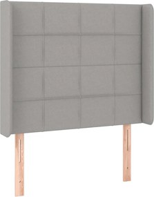 Box spring postel s matrací a LED světle šedá 100x200 cm textil 3138853
