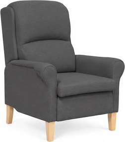 křeslo relaxační, odpočinkové, ušák, dřevo/textil, 101x95x75 cm, přírodní/tmavě šedá, Dekorino KR20260035
