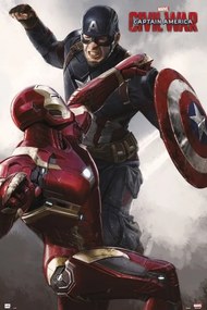 Plakát, Obraz - Captain America: Občanská válka - Cap VS Iron Man, (61 x 91.5 cm)