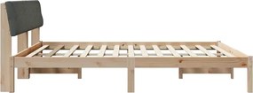Rám postele s čelo hnědá a tmavě šedá 200 x 200 cm 3394339