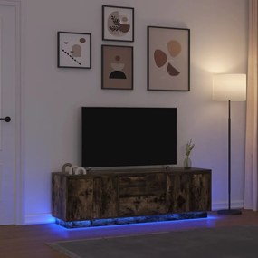 TV skříňka s LED světly Uzený dub 160,5x41x50 cm