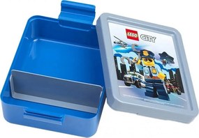 OEM Box svačinový 20 x 17,3 x 7,1 cm + láhev 390 ml, PP + silikon LEGO CITY sada 2díl. [7820934]