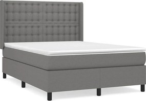 Box spring postel s matrací tmavě šedý 140 x 190 cm textil 3131746