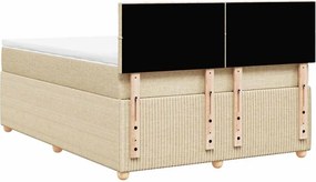 Box spring postel s matrací krémová 140x190 cm textil 3287456