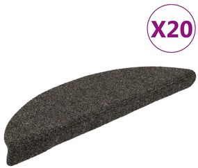 Schodové rohože samolepicí 20 ks 56 x 17 x 3 cm antracitové půlkulaté 3365675