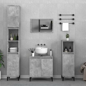 vidaXL 3dílný set koupelnového nábytku kompozitní dřevo [3185595] Barva: Betonová šedá