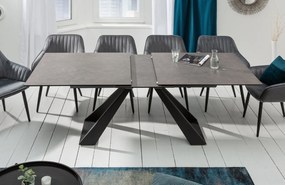 Moebel Living Šedý keramický rozkládací jídelní stůl Marbre 180-230 x 90 cm