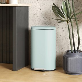 HOMCOM 30 l pedálový odpadkový koš s tichým dovíráním víka, funkcí zajištění otevření, vyjímatelným vnitřním kbelíkem, zelený (36,5 × 31 × 61 cm)