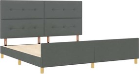 Rám postele s čelo Tmavě šedá 200 x 200 cm textil 3344754