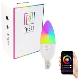 Immax NEO SMART žárovka LED E14 6W RGB+CCT barevná a bílá, stmívatelná, Wi-Fi, TUYA