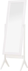 HOMCOM Zrcadlo v Plné Výšce s Toaletním Zrcátkem, Snadno Čistitelné MDF, Bílé 47cm x 46cm x 148cm | Aosom