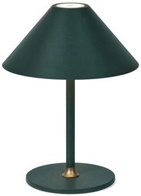 OnaDnes -20% Tmavě zelená plastová nabíjecí stolní LED lampa Halo Design Hygge 25 cm