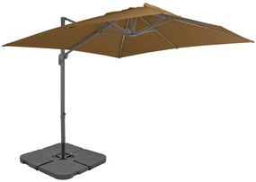 Zahradní slunečník s přenosným stojanem taupe 276348