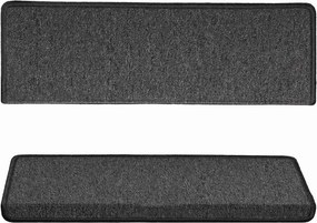 Schodové rohože 15 ks 65 x 21 x 4 cm antracitové s obdélníkovým okrajem 134567