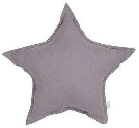 COTTON & SWEETS Polštářek Lněný hvězda šedá - shark, 44 cm