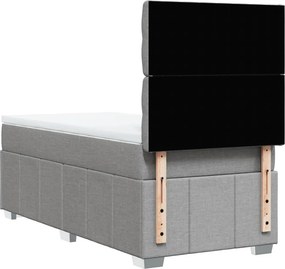 Box spring postel s matrací světle šedá 90x200 cm textil 3291558
