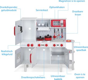 Spielwerk Dětská dřevěná kuchyňka s 38 dílným příslušenstvím