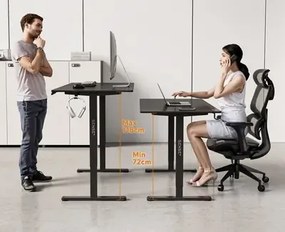 SENSE7 NOJO LIGHT Pracovní stůl černá / elektricky nastavitelná výška