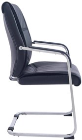 Konzolové kancelářské židle Otley - 2 ks - umělá kůže | černé