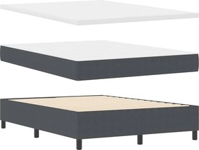 Postel s boxspringem Tmavě šedá a bílá 140 x 200 cm 3337468