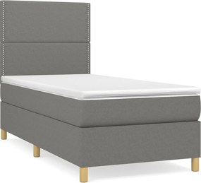 Box spring postel s matrací tmavě šedá 90x200 cm textil 3142226
