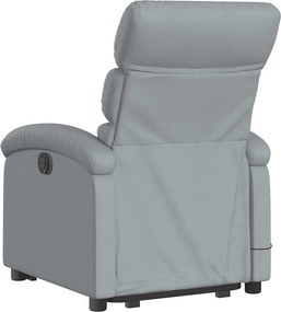 Zvedací masážní polohovací křeslo světle šedé textil 3203990